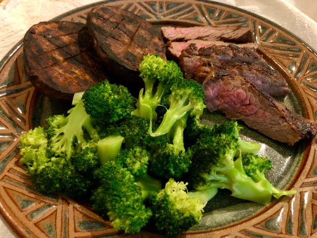 Grilled flank steak and potato with broccoli 7/26/2 | Omnivore