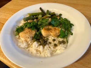 Chicken piccata with rice and asparagus. 6/16/26 | Omnivore